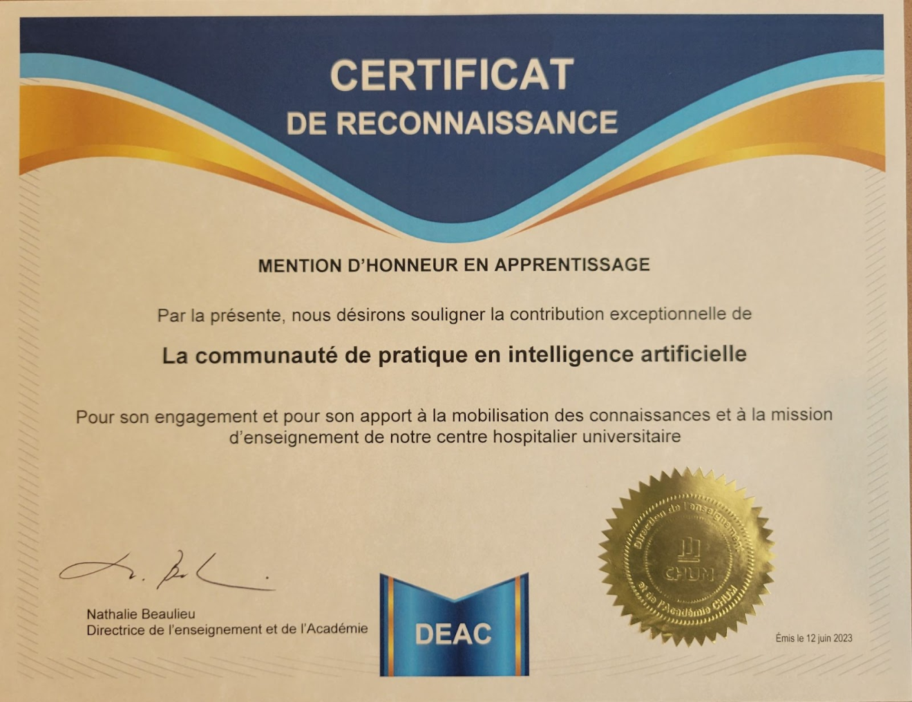 Communauté de Pratique IA en santé : de la RECHERCHE à l'APPLICATION ...